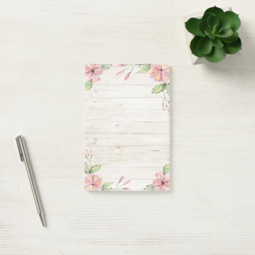 Elegant Pink lovely Watercolor Floral Post-it-Note Post-it Notes | Zazzle