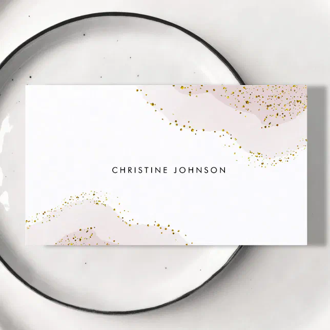 elegant pink marble business card | Zazzle