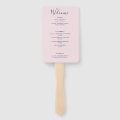 Elegant Pink Modern Welcome Itinerary Hand Fan | Zazzle