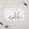 Elegant Pink Monogram Custom Mommy Calling Card | Zazzle