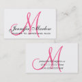 Elegant Pink Monogram Custom Mommy Calling Card | Zazzle