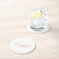 Elegant Pink Monogram Initial Paper Coaster | Zazzle