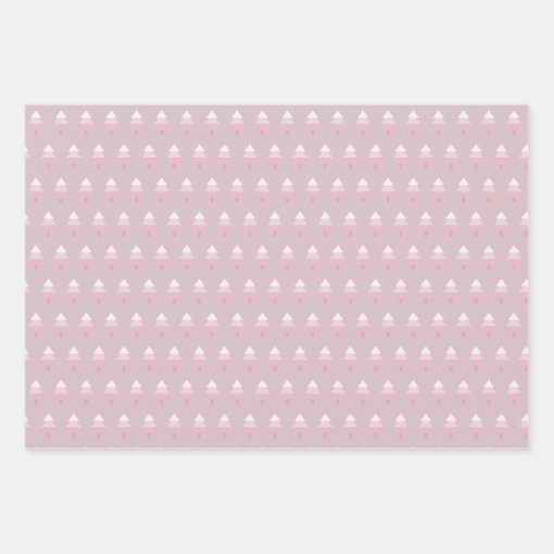 Elegant Pink Ombre Christmas Tree Pattern Wrapping Paper Sheets | Zazzle