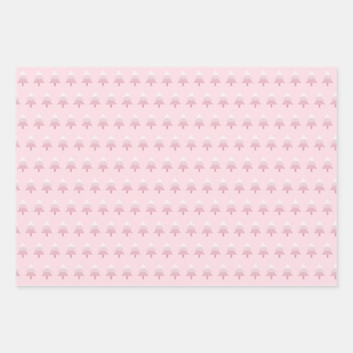 Elegant Pink Ombre Christmas Tree Pattern Wrapping Paper Sheets | Zazzle
