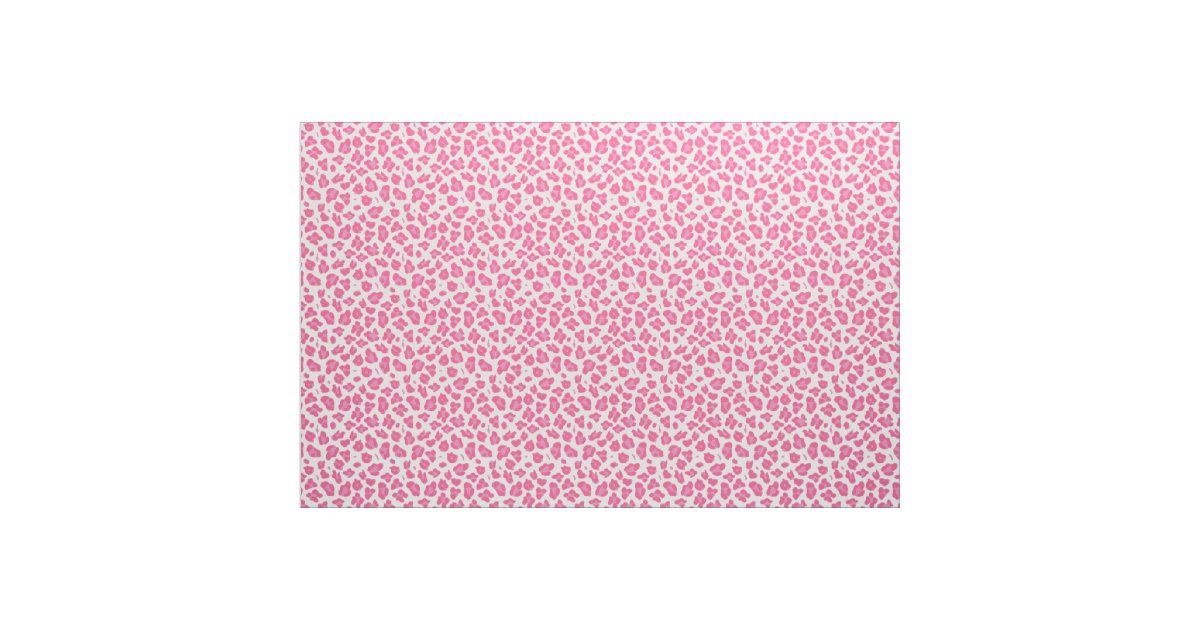 Elegant Pink on Pink Leopard Print Fabric | Zazzle