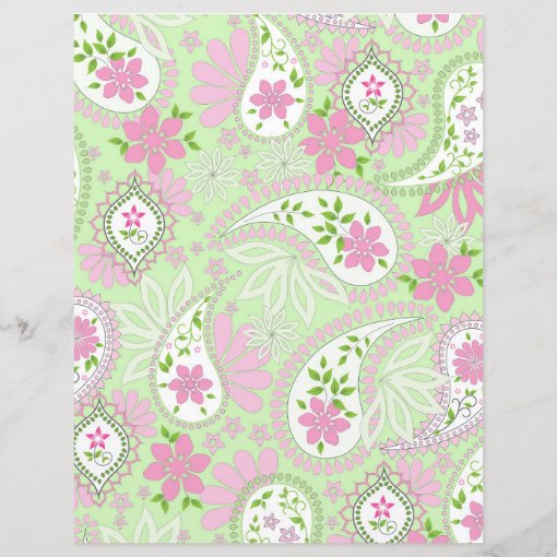 Elegant Pink Paisley Stylish Preppy Monogram Green | Zazzle
