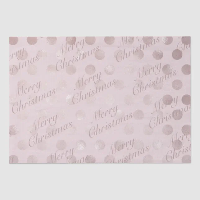 Elegant Pink Polka Dot Merry Christmas Tissue Paper | Zazzle