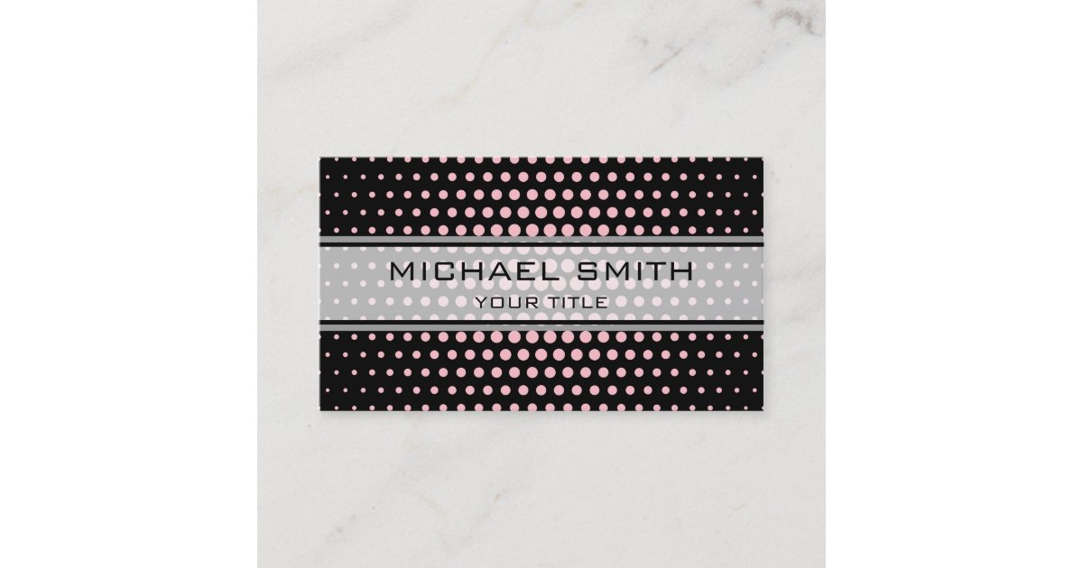 Elegant Pink Polka Dot Pattern Business Card | Zazzle