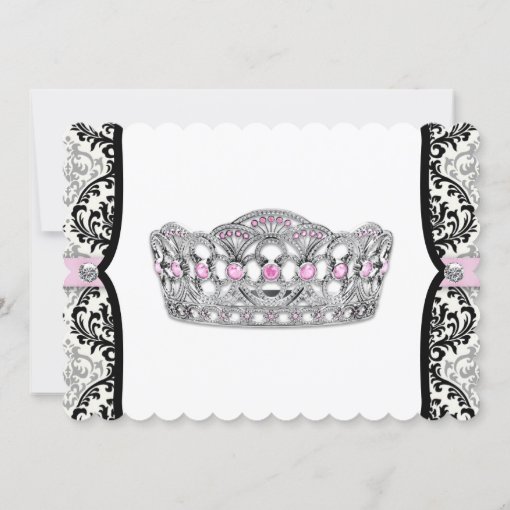 Elegant Pink Princess First Birthday Party Invitation | Zazzle