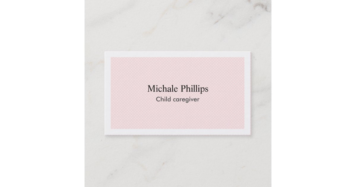 Elegant pink professional child care calling card | Zazzle