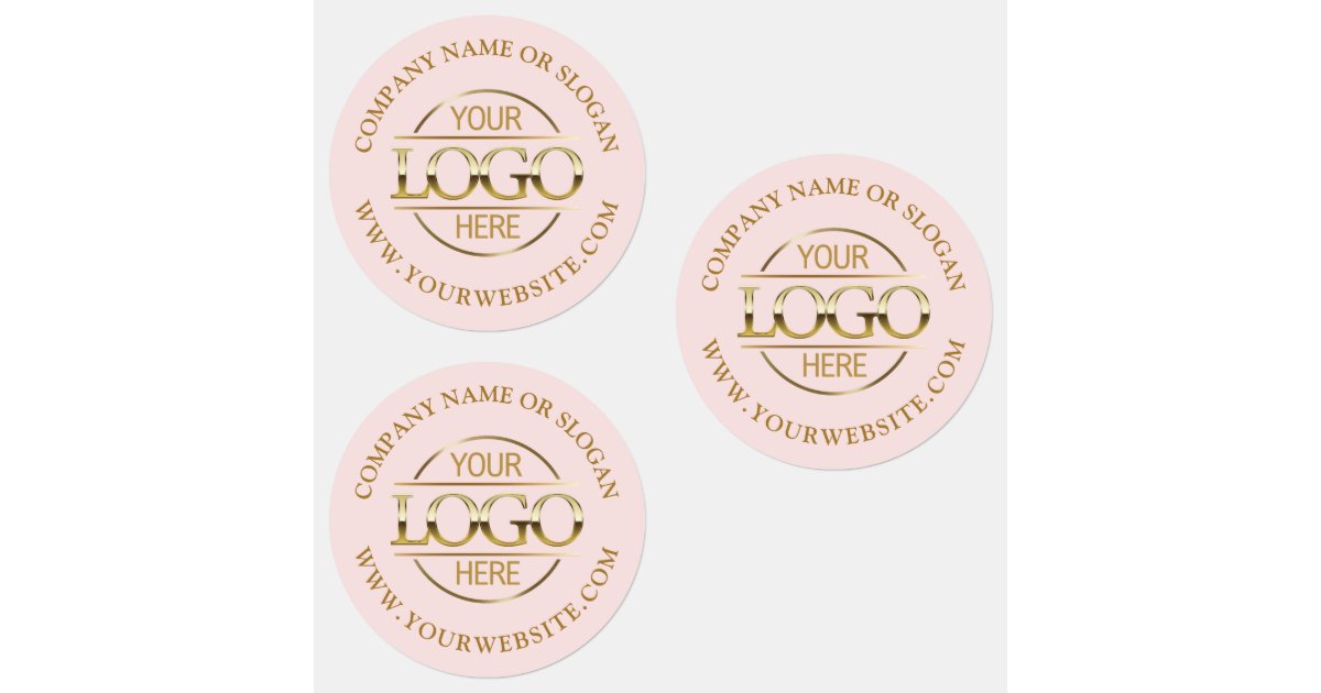 Elegant Pink Promotional Company Business Logo Labels | Zazzle