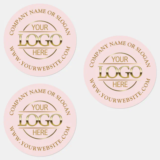 Elegant Pink Promotional Company Business Logo Labels | Zazzle