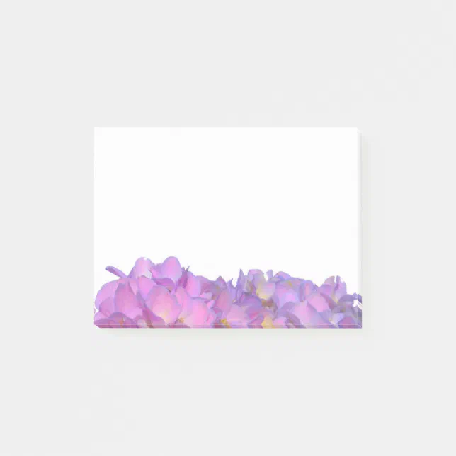 Elegant pink purple florals hydrangeas post-it notes | Zazzle