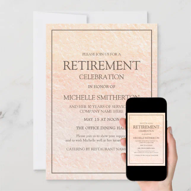 Elegant Pink Retirement Party Invitation | Zazzle