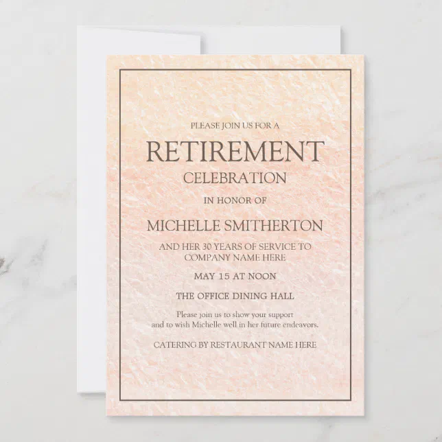 Elegant Pink Retirement Party Invitation | Zazzle