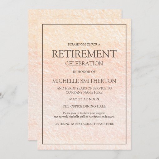 Elegant Pink Retirement Party Invitation | Zazzle