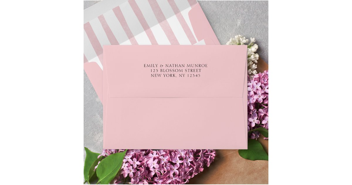 Elegant Pink Return Address Envelope | Zazzle