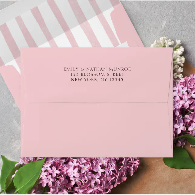 Elegant Pink Return Address Envelope | Zazzle