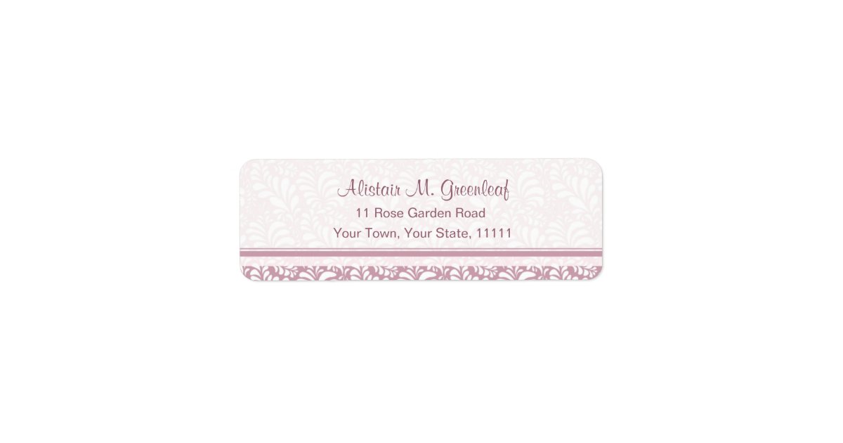 Elegant Pink Return Adress Labels Arts & Crafts | Zazzle