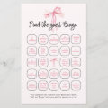 Elegant Pink Ribbon Find The Guest Bingo Game | Zazzle
