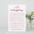 Elegant Pink Ribbon Find The Guest Bingo Game | Zazzle