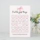 Elegant Pink Ribbon Find The Guest Bingo Game | Zazzle