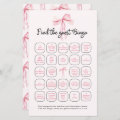 Elegant Pink Ribbon Find The Guest Bingo Game | Zazzle