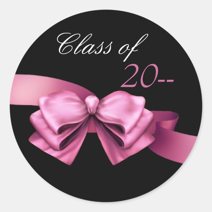 Elegant Pink Ribbon Graduation Stickers | Zazzle.com