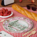 Elegant Pink Rococo Holiday Dining Paper Plates | Zazzle