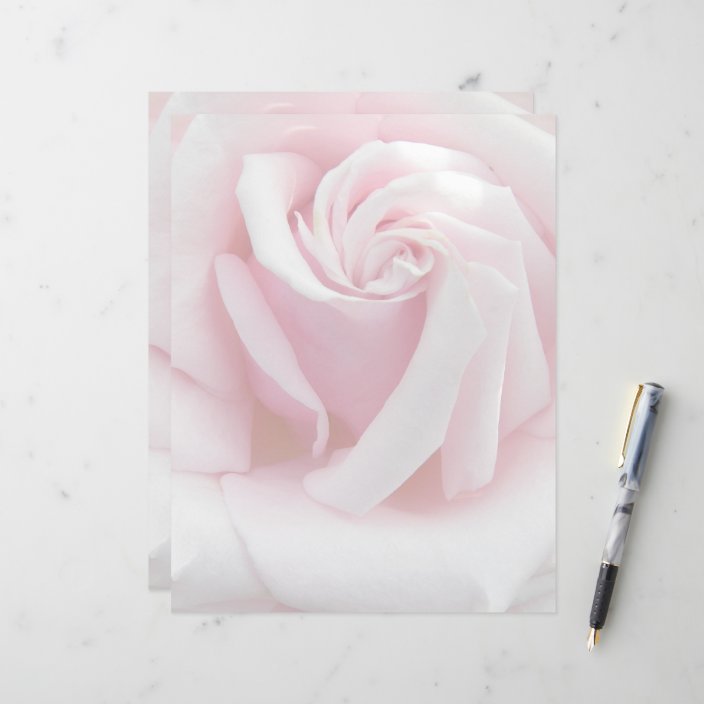 Elegant Pink Rose Bloom Floral Stationery Paper | Zazzle.com