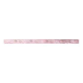 Elegant pink rose gold marble snowflake pattern satin ribbon | Zazzle