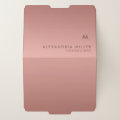 Elegant Pink Rose Gold Monogram File Folder | Zazzle
