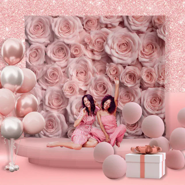 Elegant Pink Rose Photo Booth Photo Prop Backdrop | Zazzle