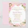Elegant Pink Rose Retirement Party Card | Zazzle