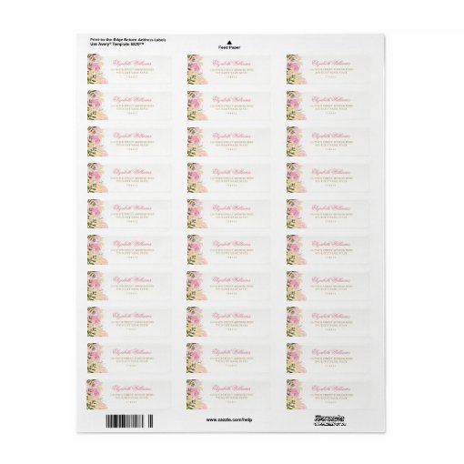 Elegant Pink Rose Return Address Label | Zazzle