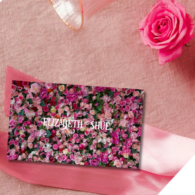 Elegant Pink Roses Business Card | Zazzle