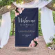 Elegant Pink Roses Floral Wedding Welcome Banner | Zazzle