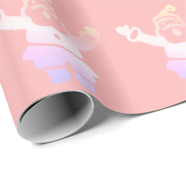 Elegant Pink Santa Claus Christmas Pattern Wrapping Paper | Zazzle
