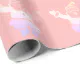 Elegant Pink Santa Claus Christmas Pattern Wrapping Paper | Zazzle