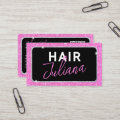 Elegant Pink Sparkle Qr Code Business Card | Zazzle