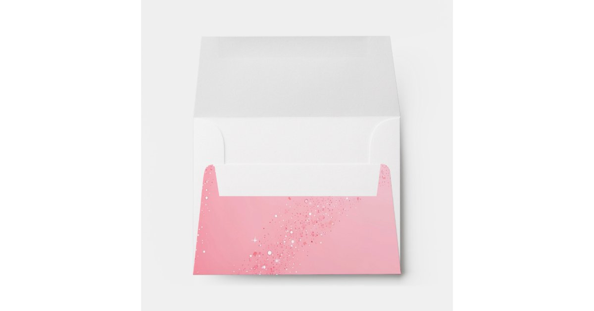 Elegant Pink Sparkle Wedding Background Envelope | Zazzle