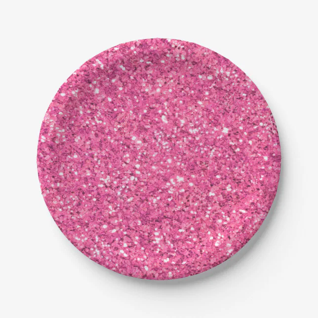 Elegant Pink sparkling glitter pattern Paper Plates | Zazzle