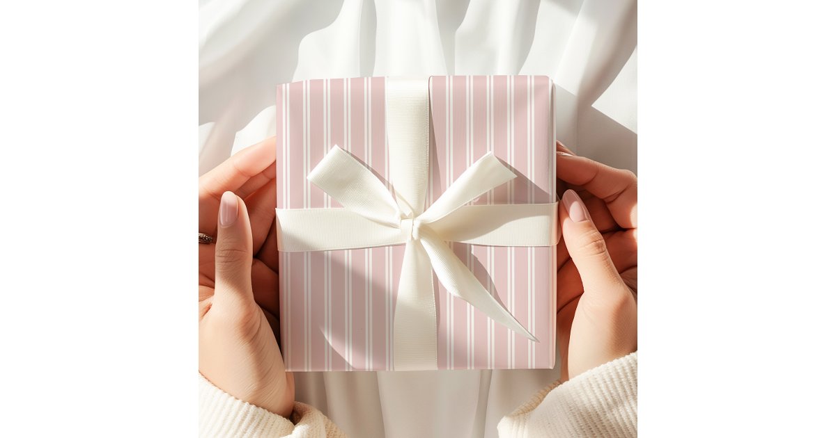 Elegant Pink Stripes Wrapping Paper | Zazzle