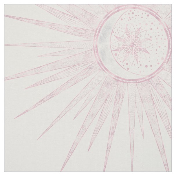 Elegant Gold Sun Mandala Blue Nebula Design Fabric | Zazzle