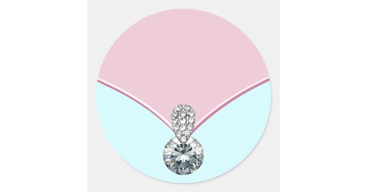 Elegant Pink Teal Blue Diamond Stickers | Zazzle