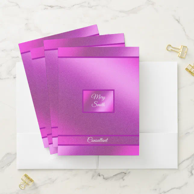 Elegant Pink Trendy Pocket Folder | Zazzle