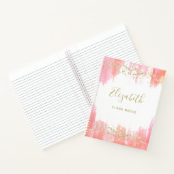 Elegant Pink Watercolor and Gold | Notebook | Zazzle