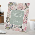 Elegant pink watercolor floral hydrangeas pedestal sign | Zazzle