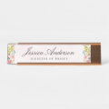 Elegant Pink Watercolor Floral Personalized Desk Name Plate | Zazzle