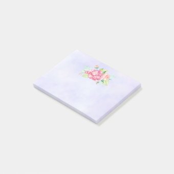 Elegant Pink Watercolor Flower Bouquet Post-it Notes | Zazzle